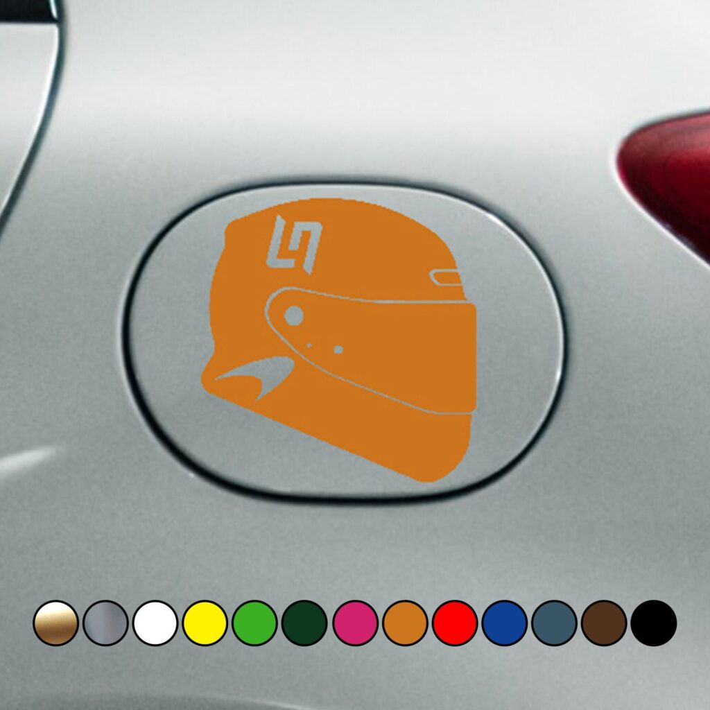 Racing driver Lando Norris – Helmet – Vinyl Decal Sticker Vinyl Decals 4u