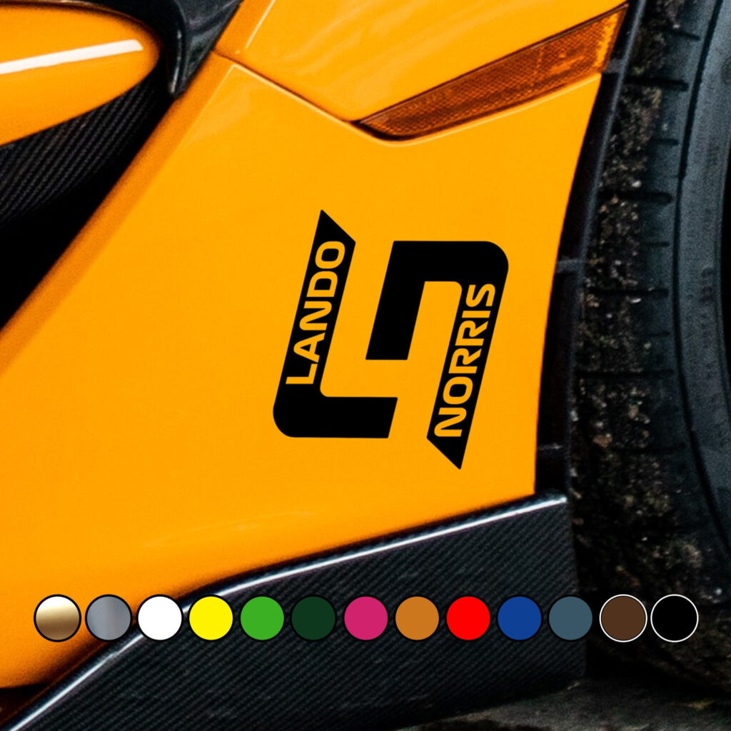 Racing driver Lando Norris #4 cool fan version sticker – Vinyl Decal ...