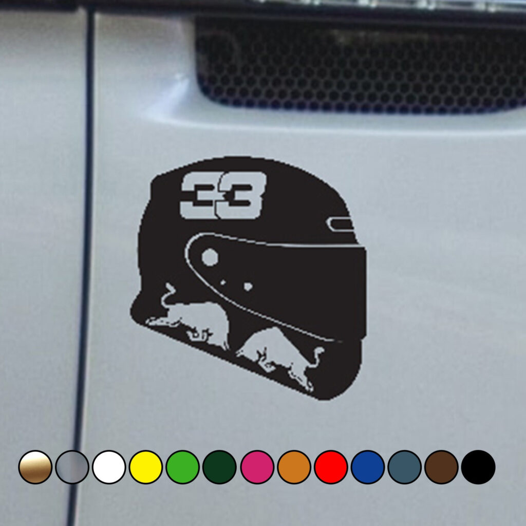 Racing driver Max Verstappen - Helmet - Vinyl Decal Sticker Vinyl ...