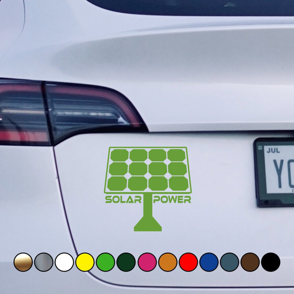 ECO Solar Power Green Energy Sun logo sticker - Vinyl Decal Sticker ...
