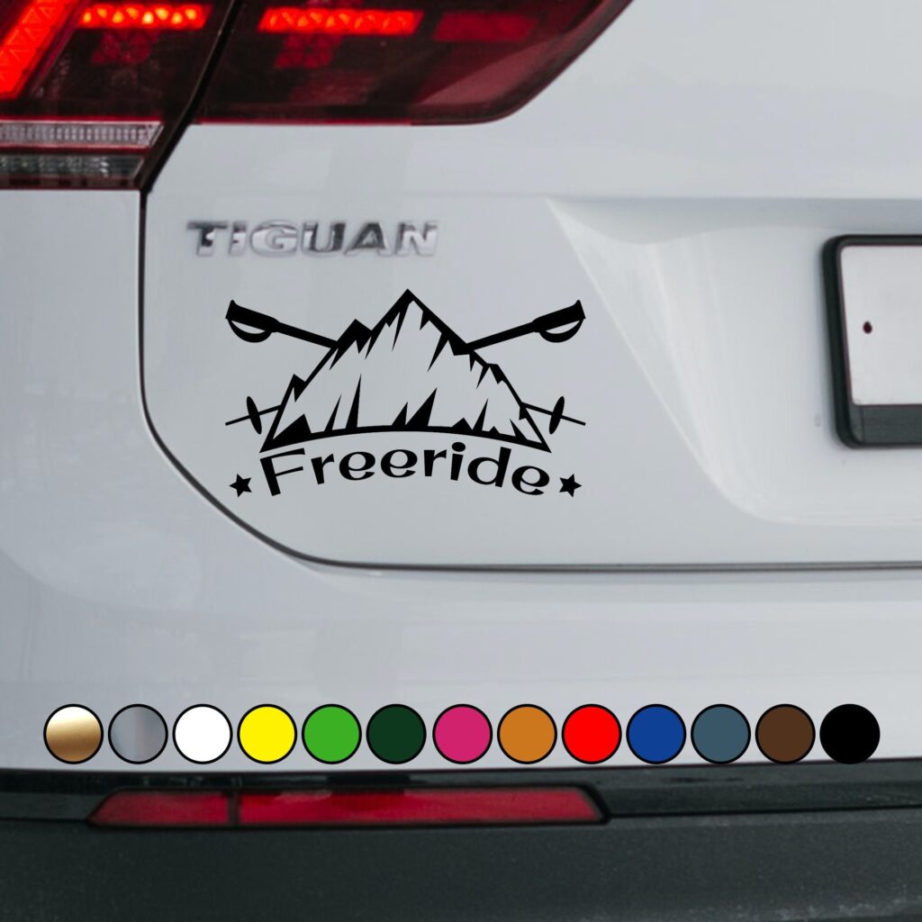 WINTER Ski freeride mountain sticker – Vinyl Decal Sticker Vinyl Decals 4u