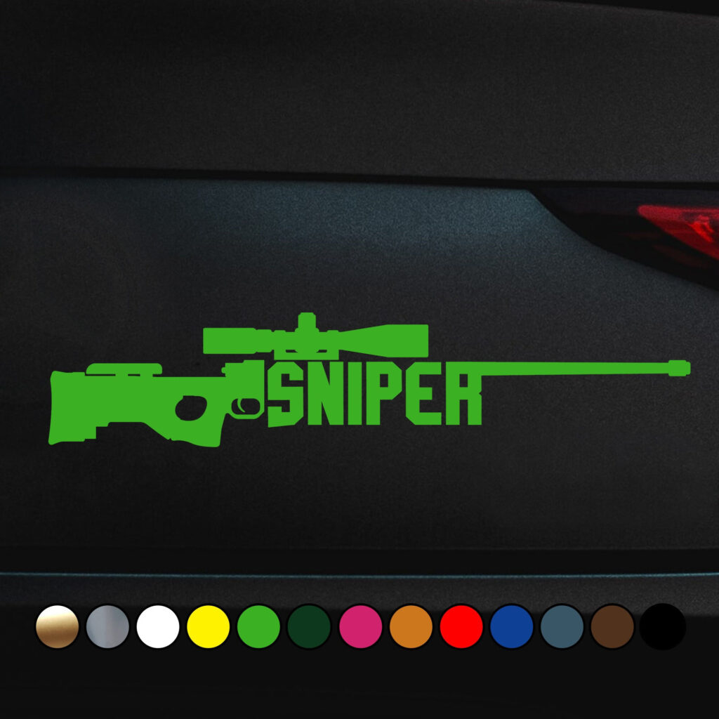 Military Sniper Rifle with Sniper Text custom logo – Firearms – Vinyl ...