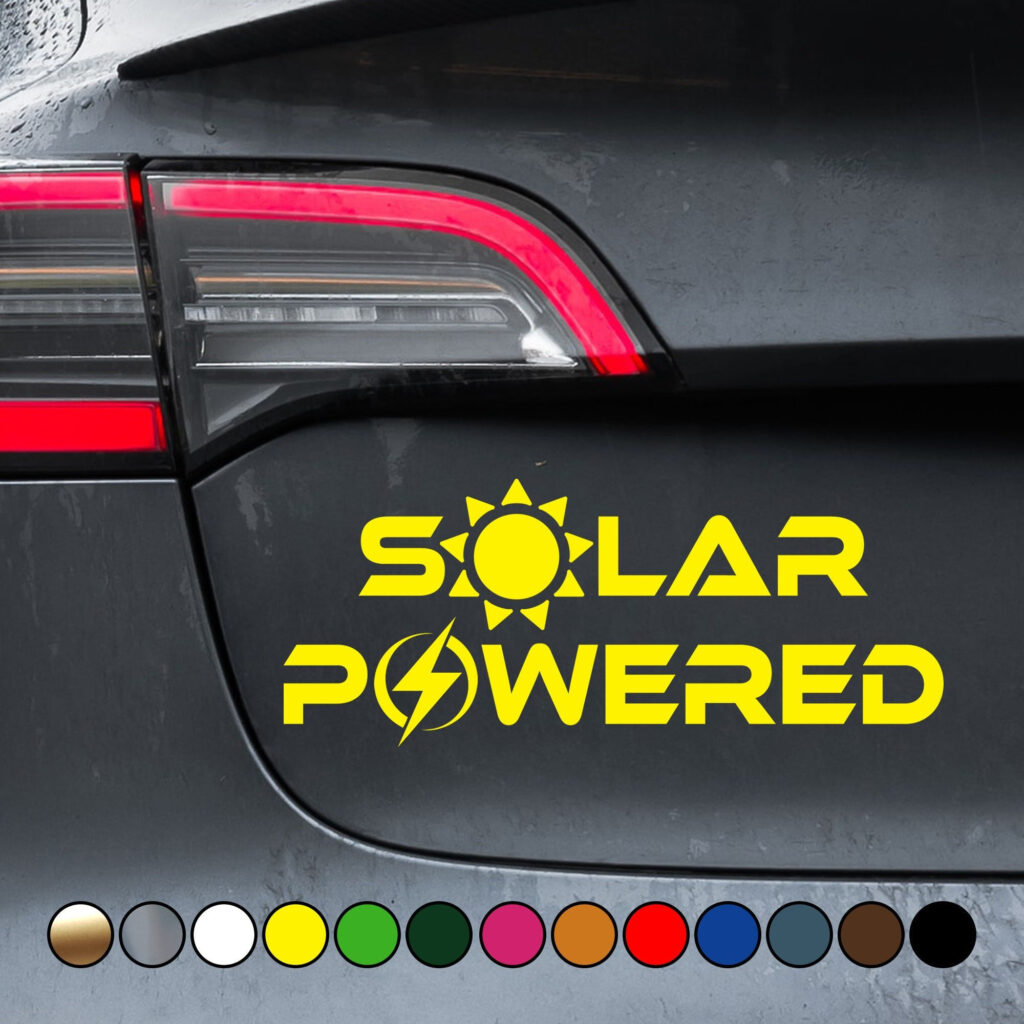 ECO Solar Powered Green Energy Sun logo sticker - Vinyl Decal Sticker ...