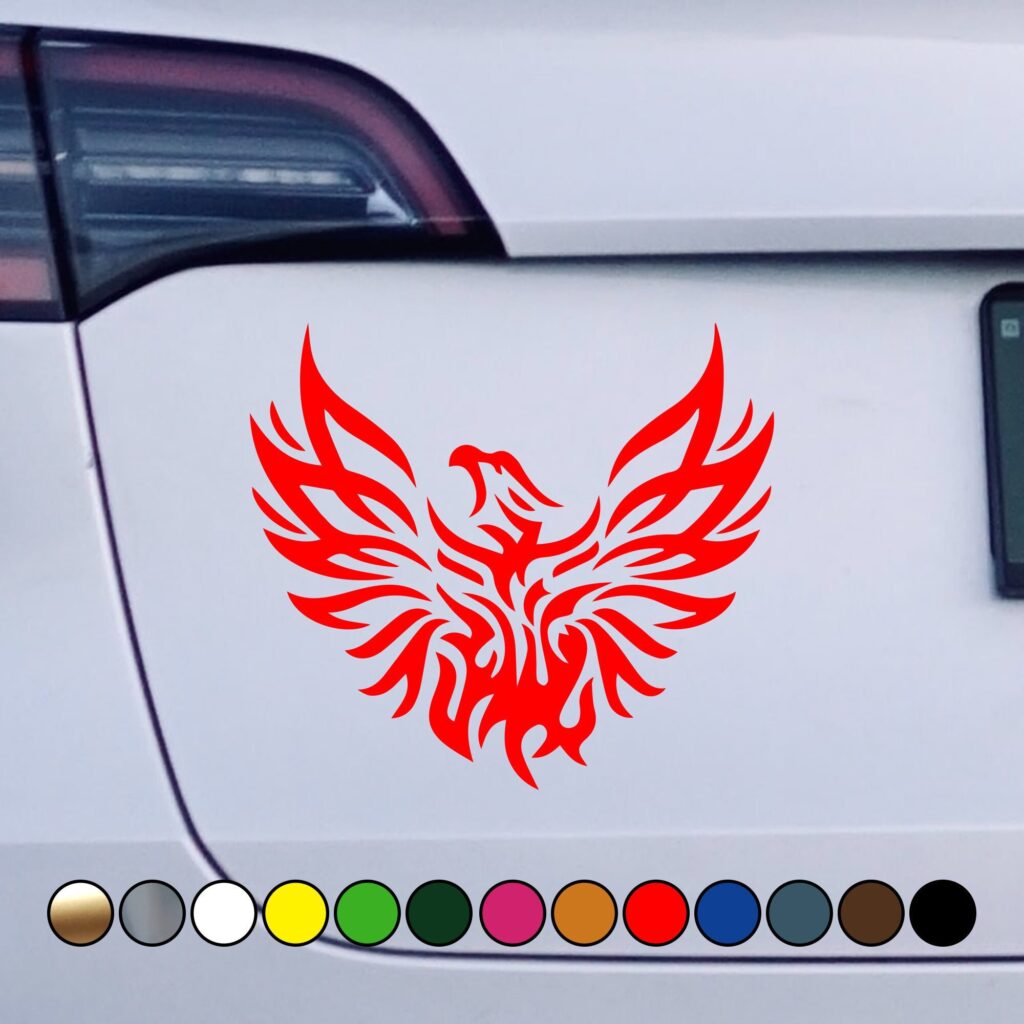 Phoenix Bird Tribal Flame Fire logo high quality sticker - Vinyl Decal ...