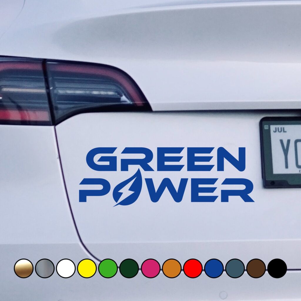 ECO Green Energy Electric Sun Zero Emission logo sticker - Vinyl Decal ...