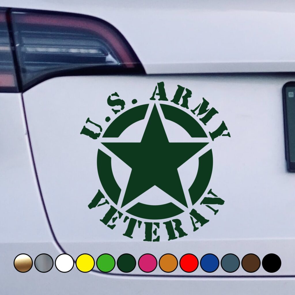 Military US ARMY Veteran logo sticker - Vinyl Decal Sticker Vinyl ...