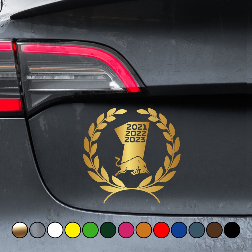 Max Verstappen #1 - 3 times champion fan version 2021 2022 2023 - Vinyl ...