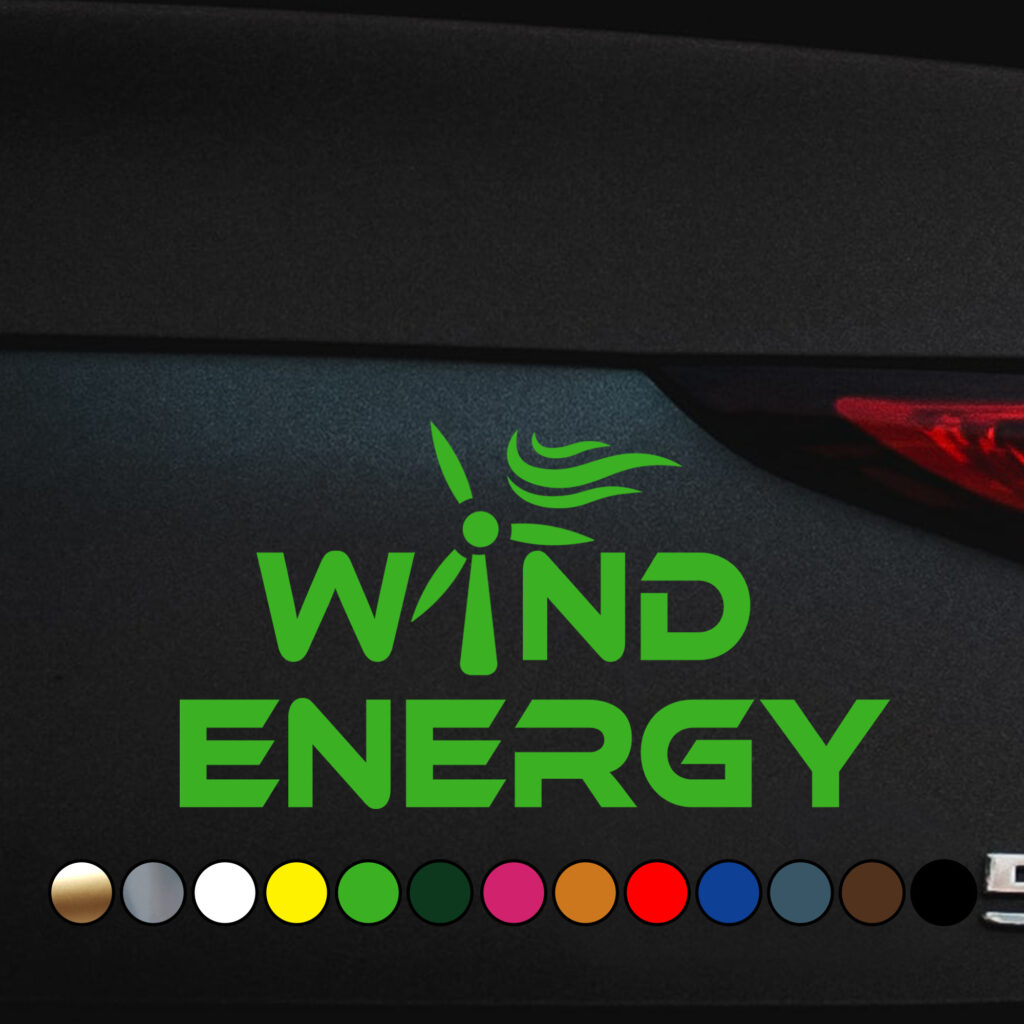 ECO Wind Energy Green Energy Zero Emission logo sticker - Vinyl Decal ...