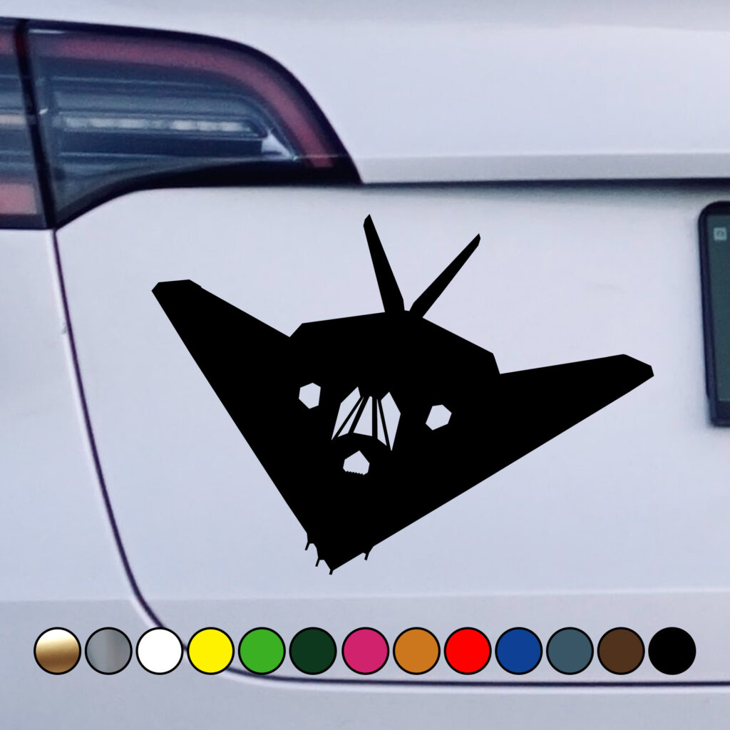 Military F-117 Nighthawk Stealth attack aircraft sticker - Vinyl Decal ...