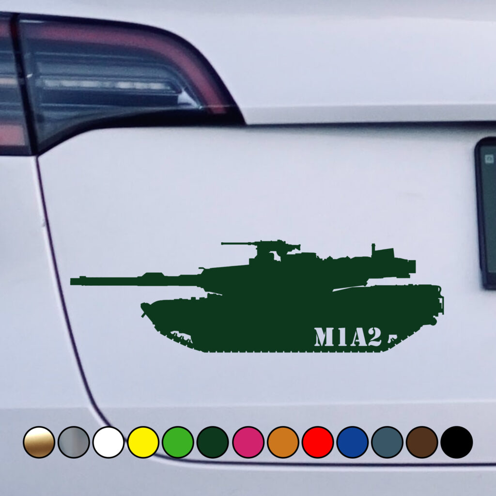 Military M1A2 ABRAMS Tank logo sticker - Vinyl Decal Sticker Vinyl ...