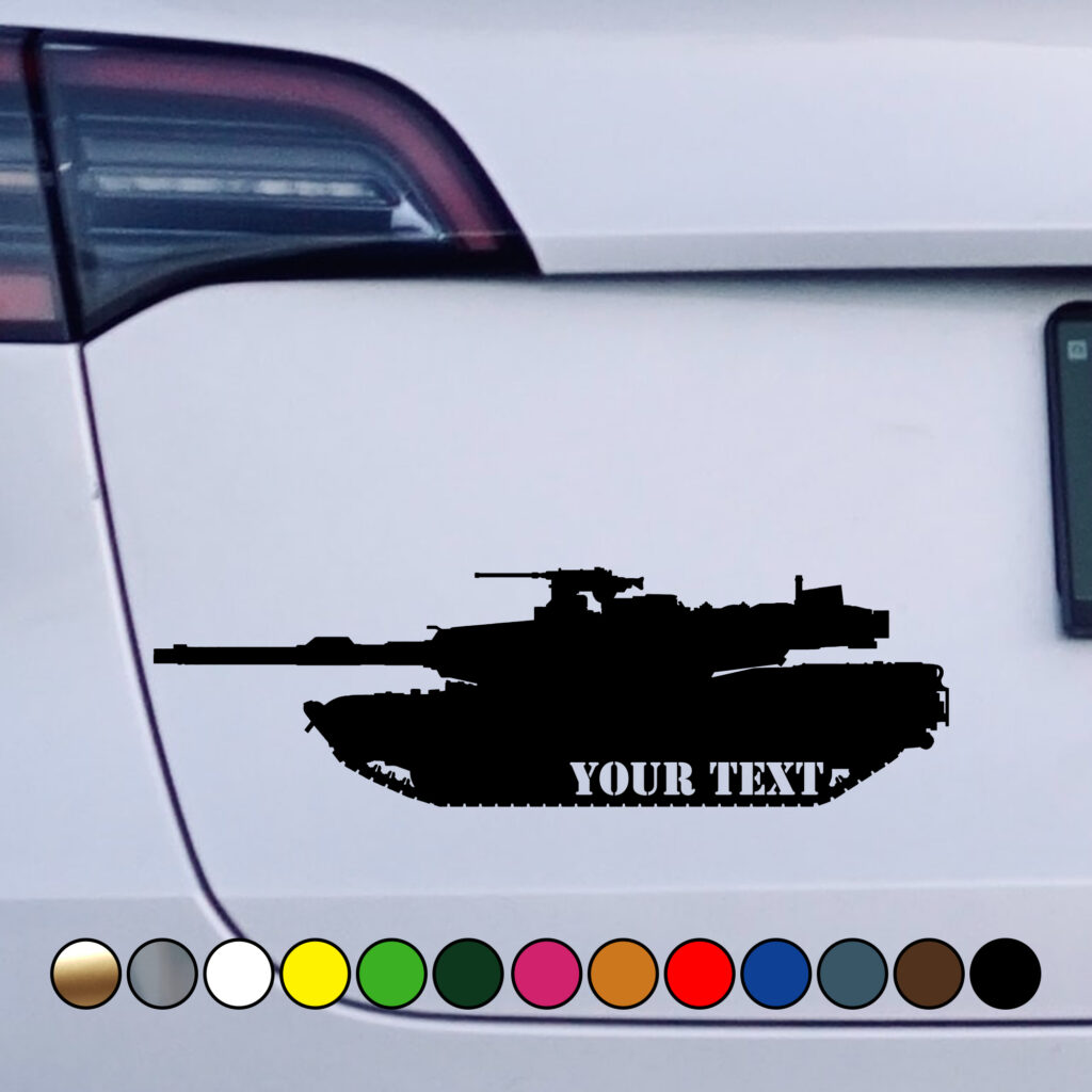 Military Abrams M1A2 Tank with Personalized Text US Army – Vinyl Decal ...