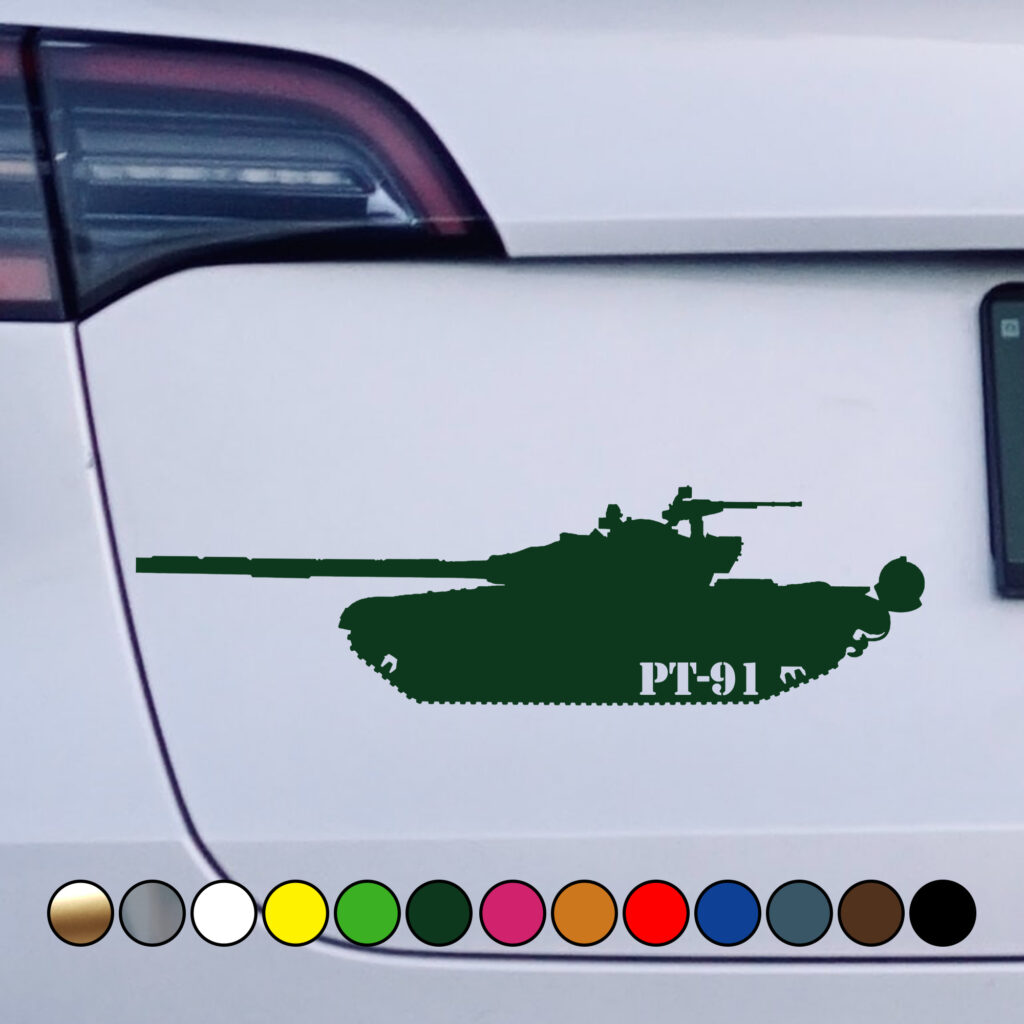 Military PT-91 Twardy Main Battle Tank logo sticker - Vinyl Decal ...