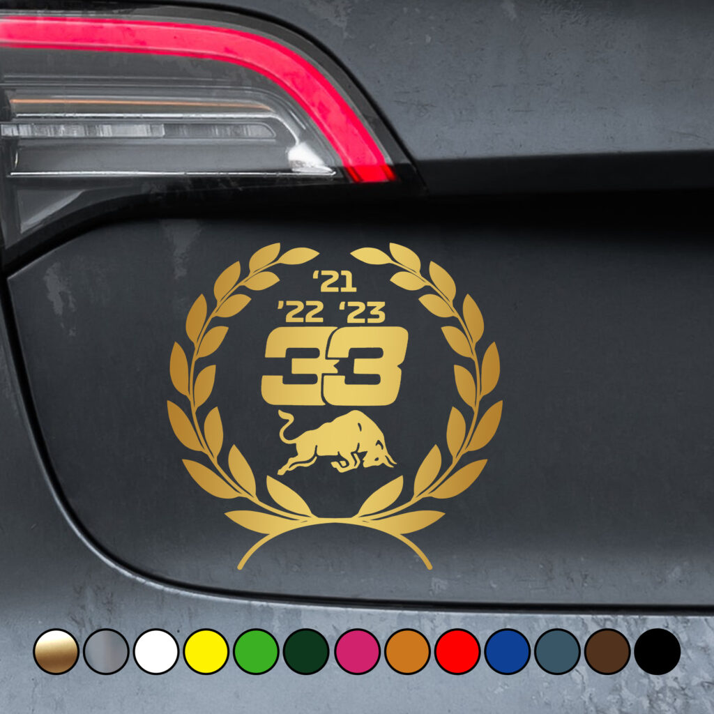 Max Verstappen Racing driver #33 bull Laurel wreath - 3 times champion ...