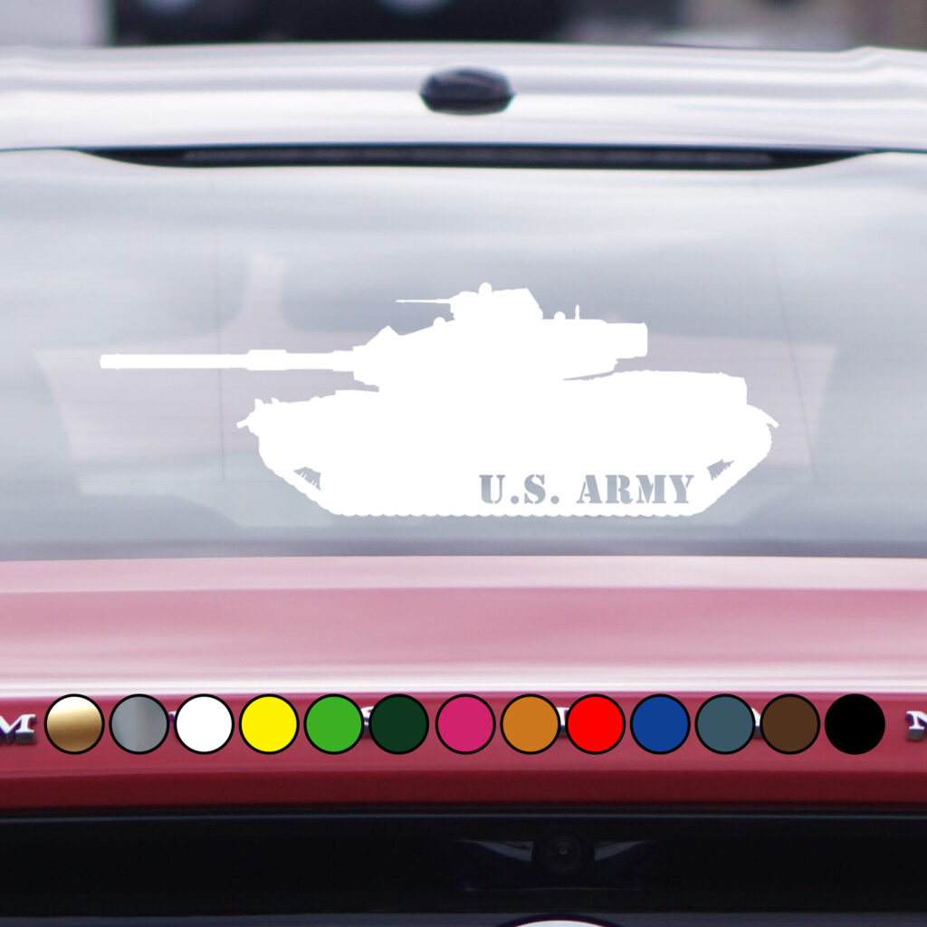 Military M60A3 PATTON Tank with Personalized Text US Army - Vinyl Decal ...
