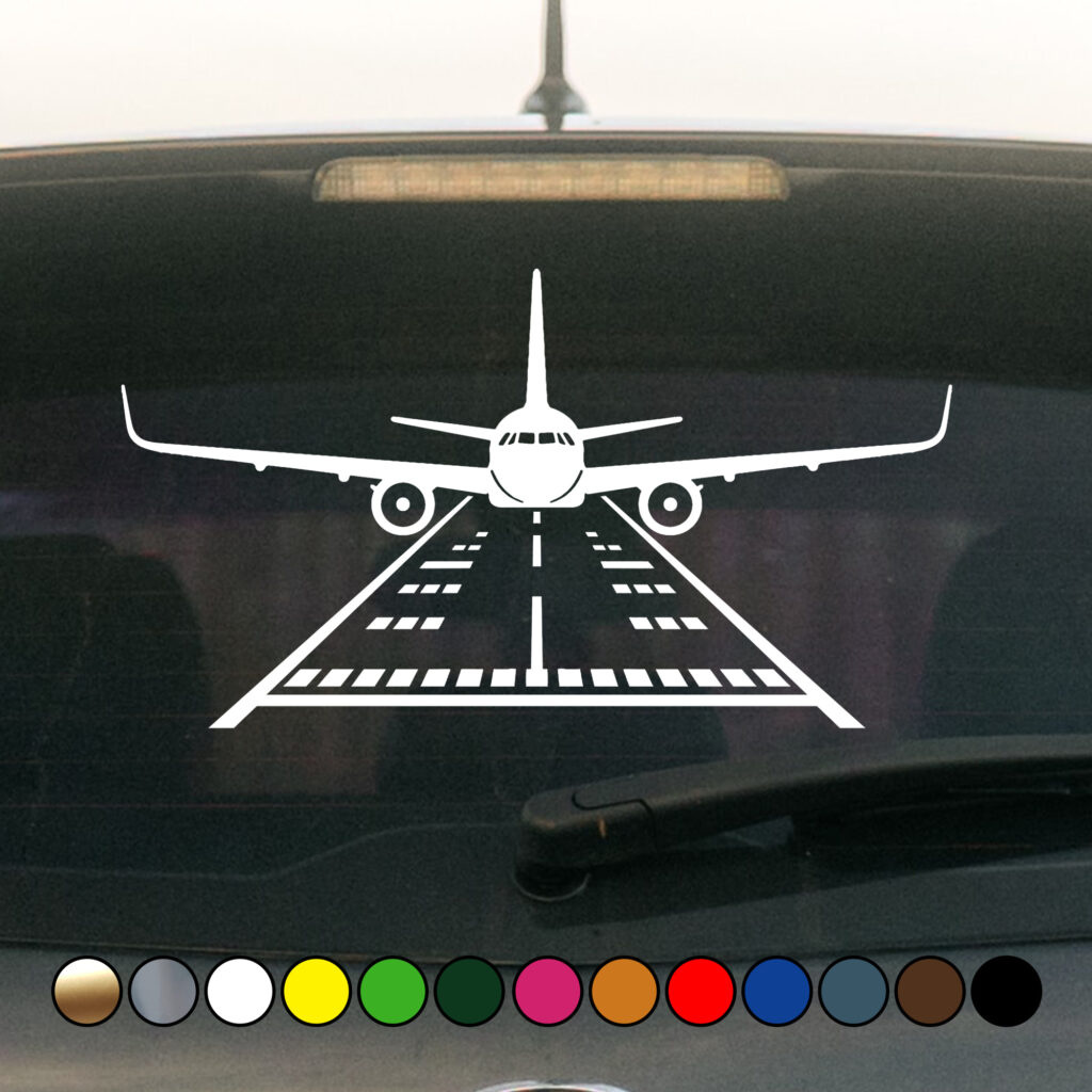 Airbus A320 Airplane Plane on the Runway High Quality Logo - Vinyl ...