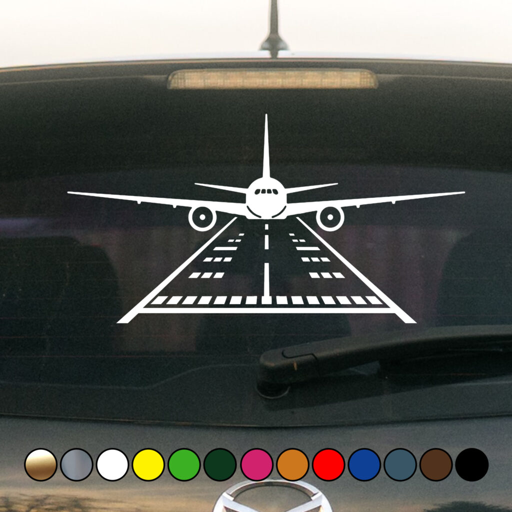 Boeing 777 Airplane Plane on the Runway High Quality Logo – Vinyl Decal ...