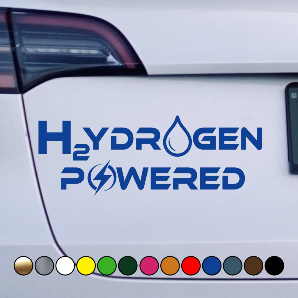 ECO Hydrogen Powered Green Energy Fuel Cell logo sticker - Vinyl Decal ...