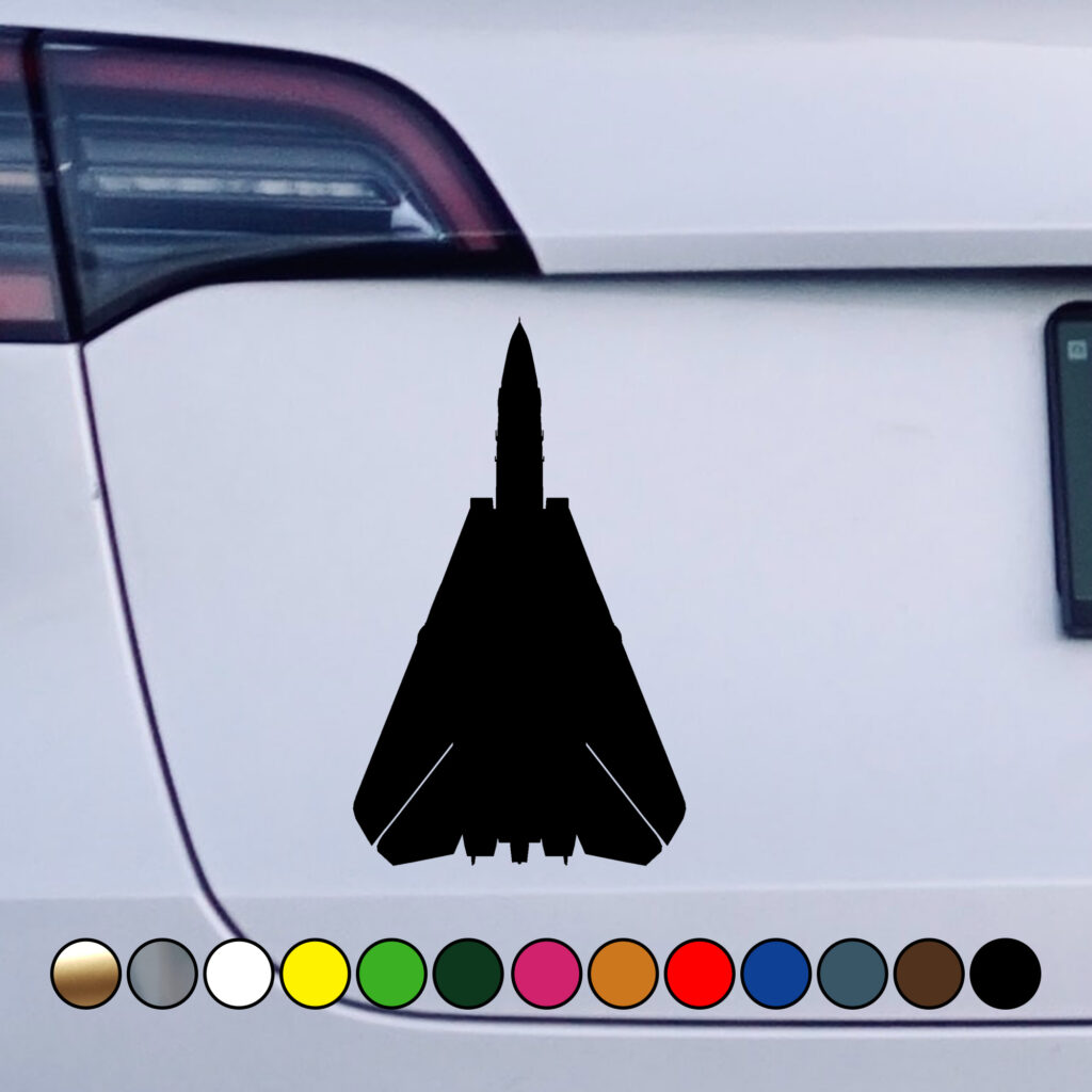 Military F-14 Tomcat fighter jet top view with folded wings - Vinyl ...