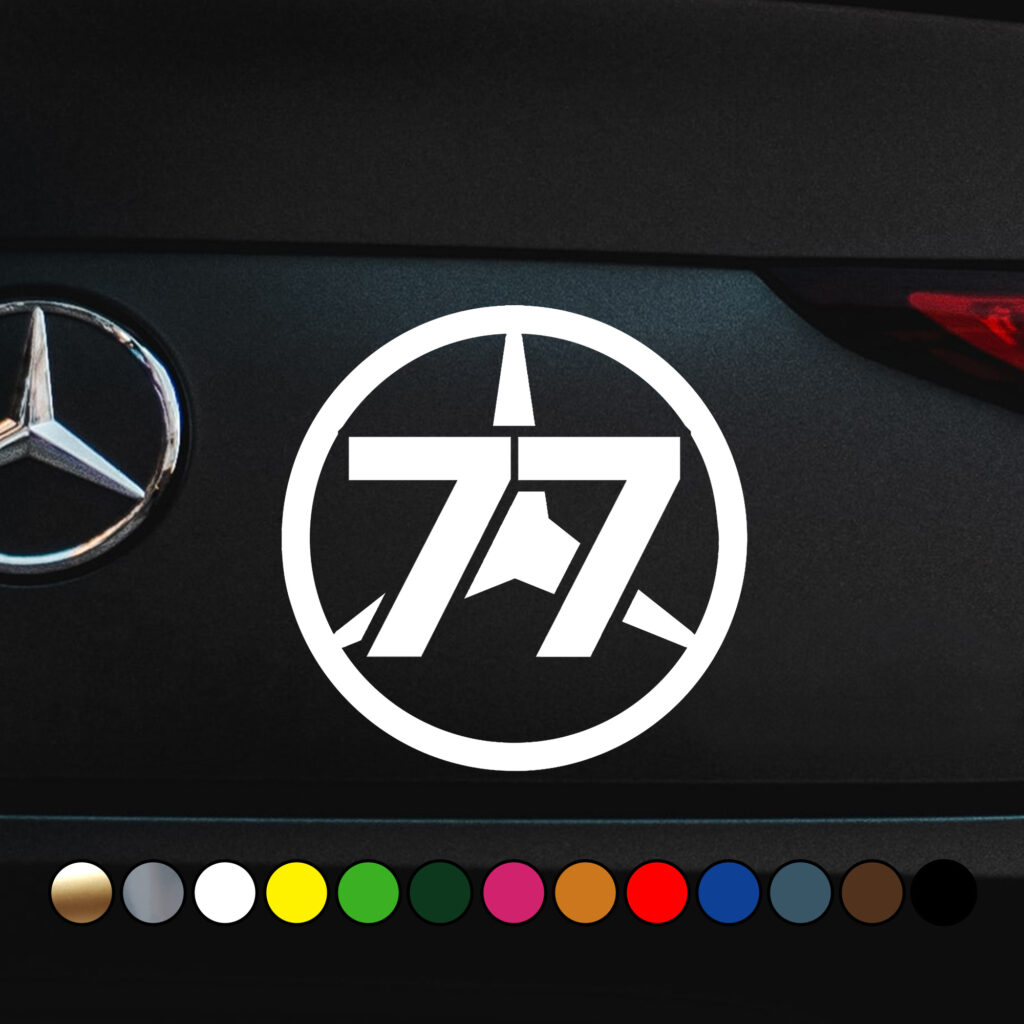 Racing driver Valtteri Bottas number #77 in Mercedes logo - Vinyl Decal ...
