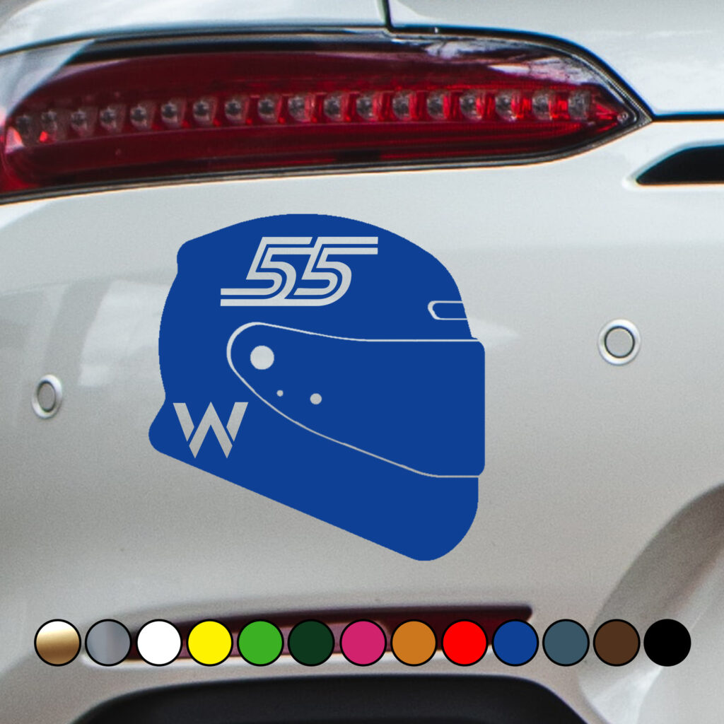 Racing driver Carlos Sainz - Helmet and Number 55 fan version - Vinyl ...