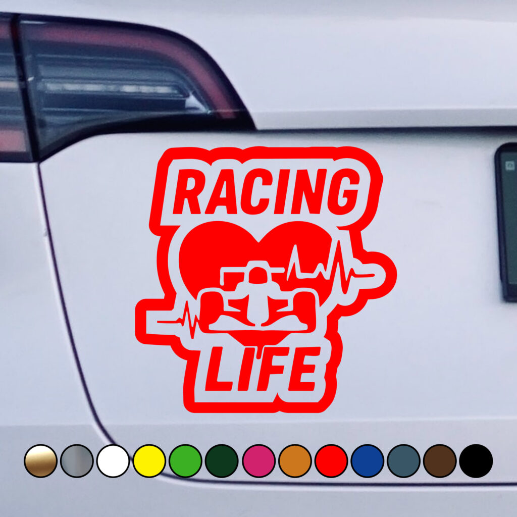 Racing Life Sticker - Heartbeat - Heart - Car - Hypercar - One seater ...